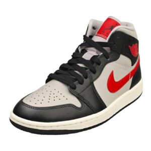 nike jordan 1 mid women black/gym red-college grey bq6472-060 8