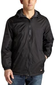 dickies mens big and tall fleece lined hooded jacket work utility outerwear, black, 4x-large us