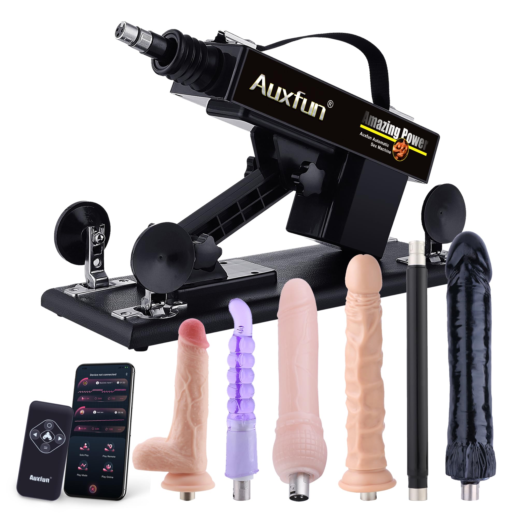 AUXFUN Sex Machine Automatic Love Machine with Remote Control & Graded Dildo,Thrusting Fuck Machine with 3XLR Connector & APP Juguetes Sexuales Hands Free