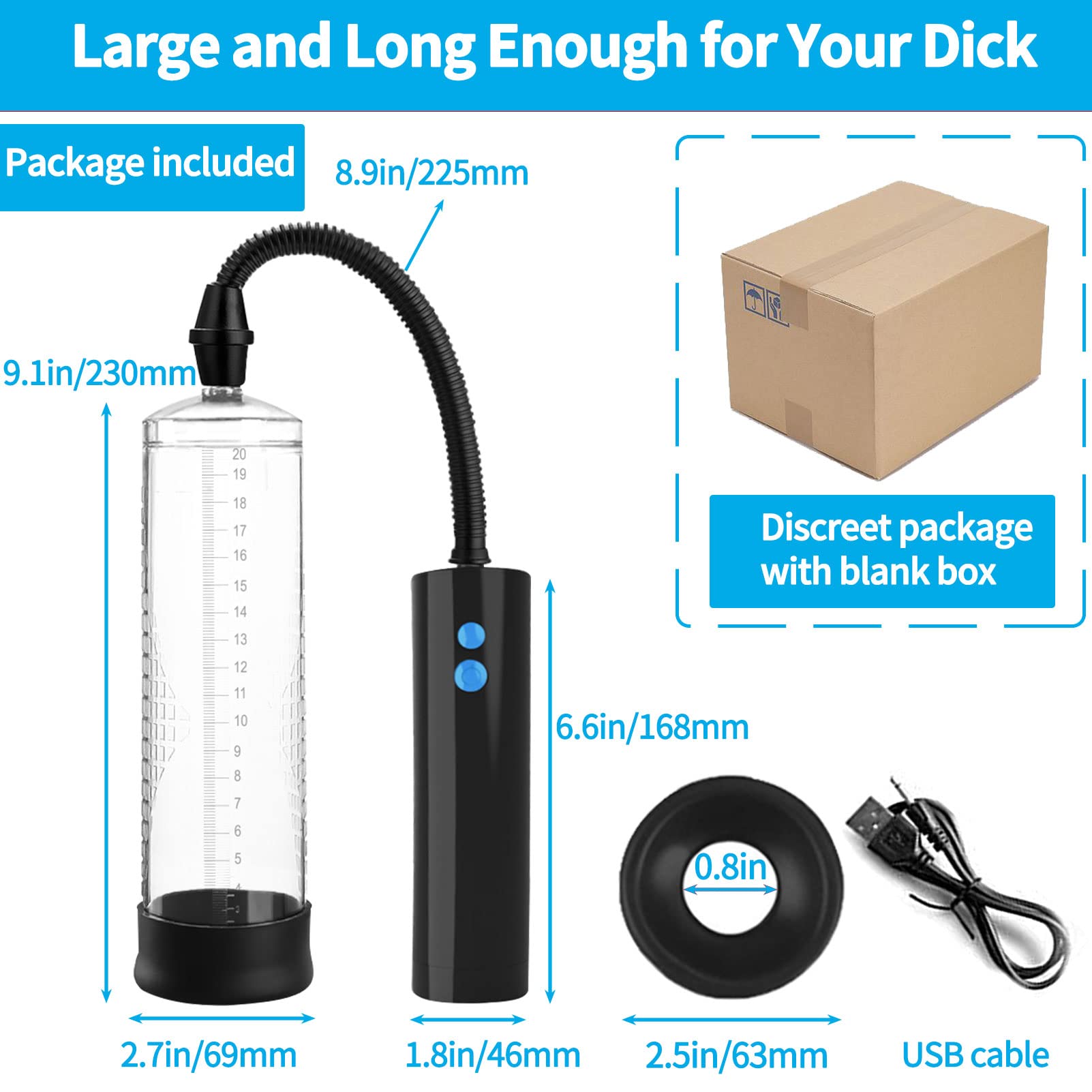 Updated Electric HIPGAGA Penis Vacuum Pump, Rechargeable Erection Device, Automatic Male Masturbator for Men Enlargement Sex Toys & Enlargers New Adult Toy Sex