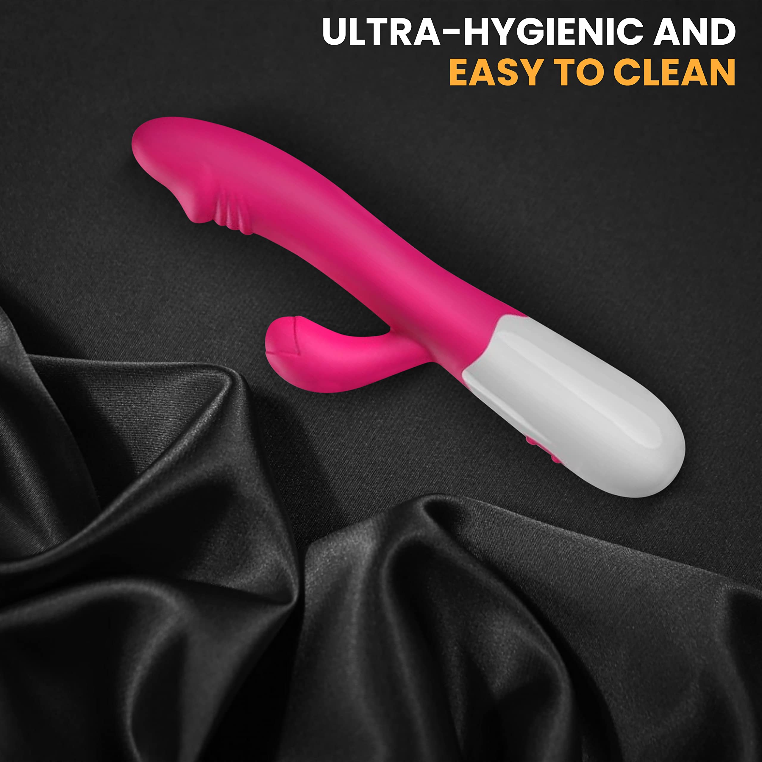 Pink Rabbit Dildo Vibrator, Adult Toys for Womens Sex Pleasure, G Spot Clit Vibrator 30 Speeds, Rose Toys/Woman Sex Toys for Couples. Silicon & Waterproof Female Vibrators with Quiet Operation