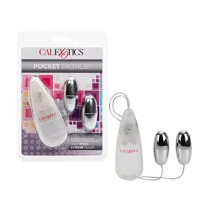 calexotics pocket exotics wired remote double bullet vibrator - sex toys for couples - adult vibe eggs massager - silver