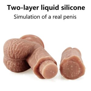 9 Inch Silicone Realistic Dildo Soft Large Dildos for Women with Strong Suction Cup for Hands-Free, Flexible Lifelike Dual Density Penis with Curved Shaft for women's big toys adult