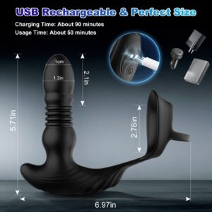 Sex Toys for Men Anal Plug - Krumppo Adult Toys Thrusting Prostate Massager with Cock Ring, Anal Toys APP Remote Control Anal Vibrator Butt Plug Sex Toys for Men, Anal Sex Toys for Men Couples