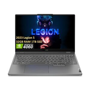 2024 lenovo legion 5 gaming laptop (15.6" 2k qhd 165hz, amd ryzen 7 7735hs, 32gb ddr5 ram, 1tb ssd, rtx 4060 8gb, 8-core (beat i7-12700h)) backlit, ethernet, wi-fi 6, win 11 home, storm grey