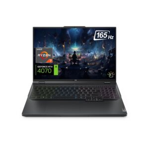 lenovo legion pro 5 gen 8 gaming laptop, 16” wqxga 165hz screen, amd ryzen 7 7745hx processor, nvidia geforce rtx 4070, 32gb ddr5 ram, 1tb ssd, rgb backlit kb, wi-fi 6, windows 11 home, onyx grey