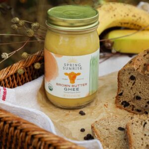 Spring Sunrise Brown Butter Ghee - Grass Fed Butter - Ghee Butter Organic Grass Fed - Ghee Clarified Butter - Ghee Butter - Ghee Organic - Grass Fed Ghee - Organic Ghee From Grass-fed Cows