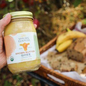 Spring Sunrise Brown Butter Ghee - Grass Fed Butter - Ghee Butter Organic Grass Fed - Ghee Clarified Butter - Ghee Butter - Ghee Organic - Grass Fed Ghee - Organic Ghee From Grass-fed Cows