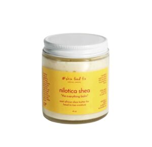 dry skin | nilotica shea butter organic vegan | east african pure shea | dry cracked skin | hair | lips | elbows | face +body | multi purpose use | 50 uses in 1 jar | glass jar 4 oz | ships in 1 day