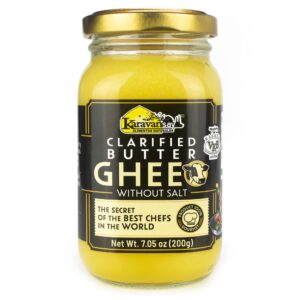 ghee clarified butter. natural flavor - kosher, keto friendly diet, gluten free, glass jar x 7.05 oz, tastes amazing, delicious 100% natural- karavansay natural foods