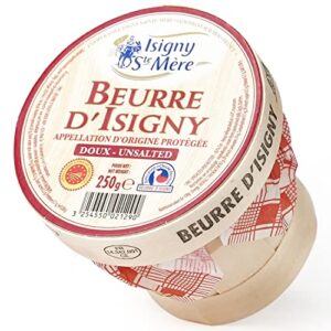 isigny french normandy unsalted butter basket – 4 pack x 8.8 oz – grass fed european butter