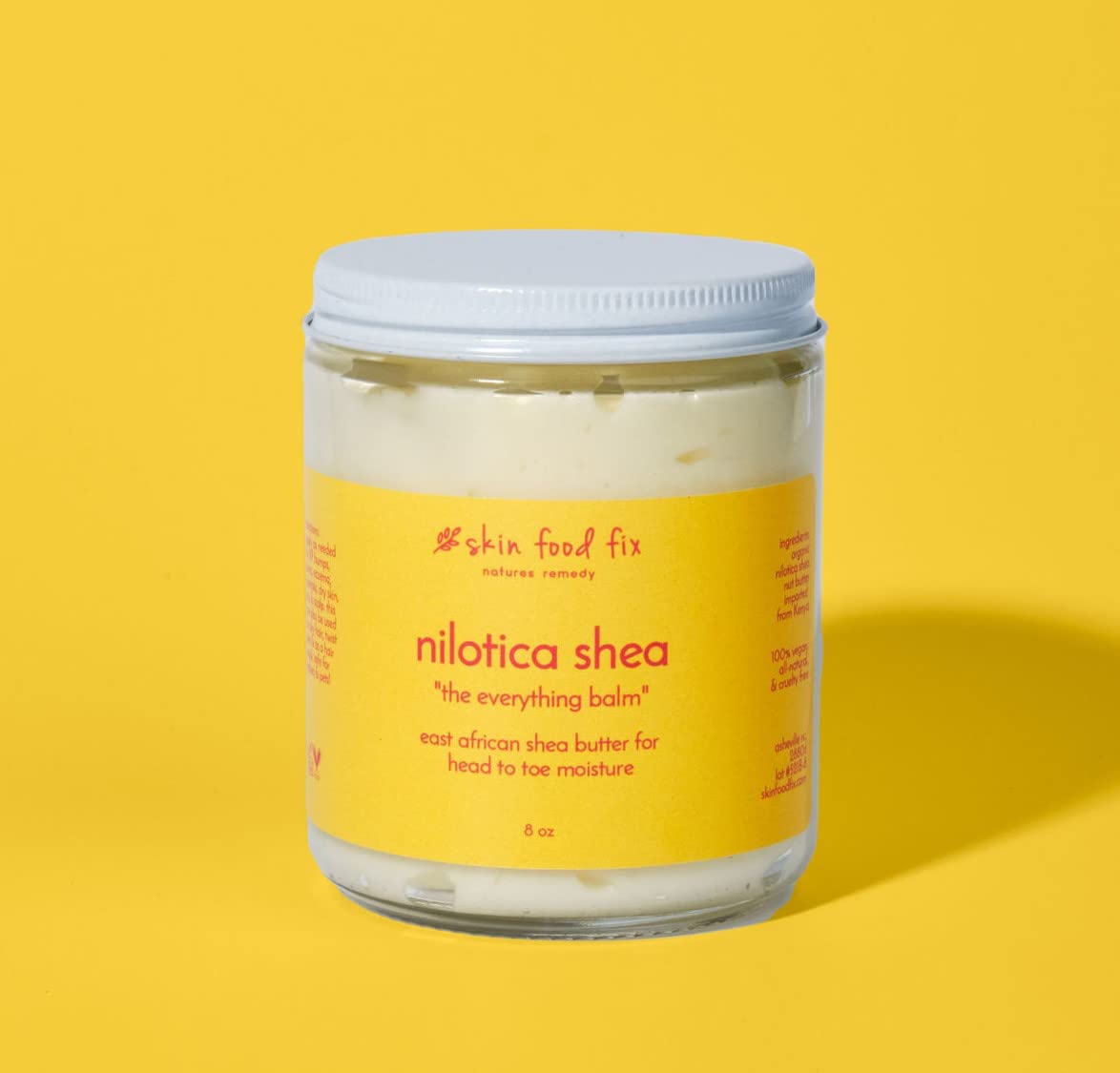 Nilotica Shea Butter, Organic Vegan| East Africa Pure | Dry Skin | Hair | Lips | Elbows | Body Face | Large 8 oz Glass Jar | Use it everywhere | Multi Purpose Use | 100 uses in 1 jar | Ships in 1 Day