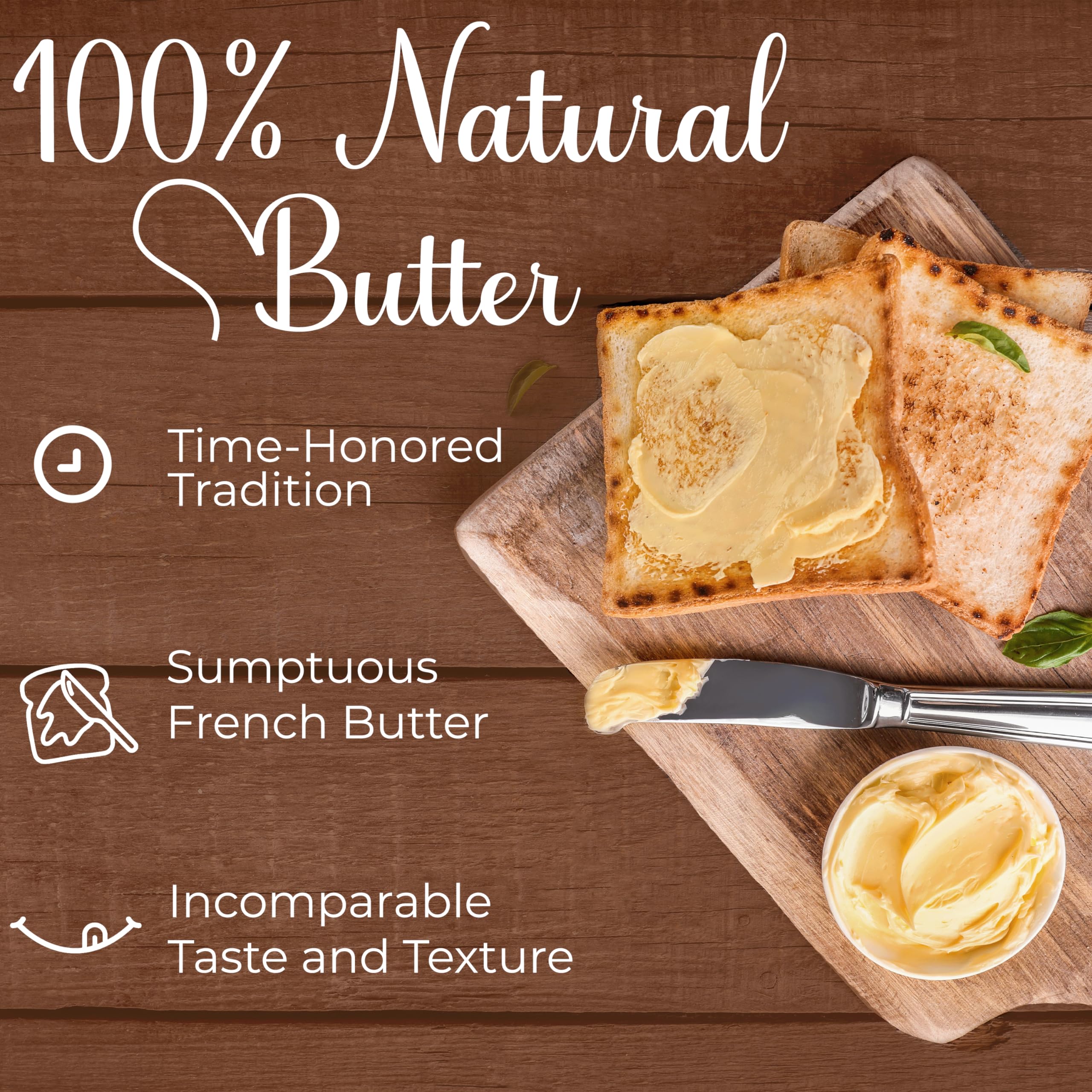 Beurdell French Salted Real Canned Butter 100% Natural Pasteurized Butter A real butter from France | Great For Hurricane Preparedness Emergency Survival Kit Great For Cooking, Baking Pack of 6