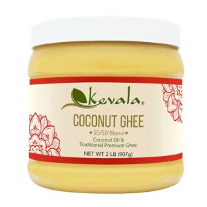 kevala coconut ghee 2 lb (32 oz) clarified butter, organic coconut oil, cold pressed