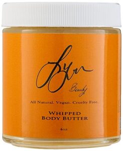 fyn beauty whipped body butter with shea butter, cocoa butter, and jojoba oil - signature scent - light, fruity, floral