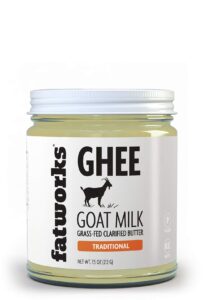 fatworks fine filtered 100% grass-fed goat milk ghee, pasture raised on small family u.s. farm. keto, paleo, whole 30 approved, 7.5 oz.