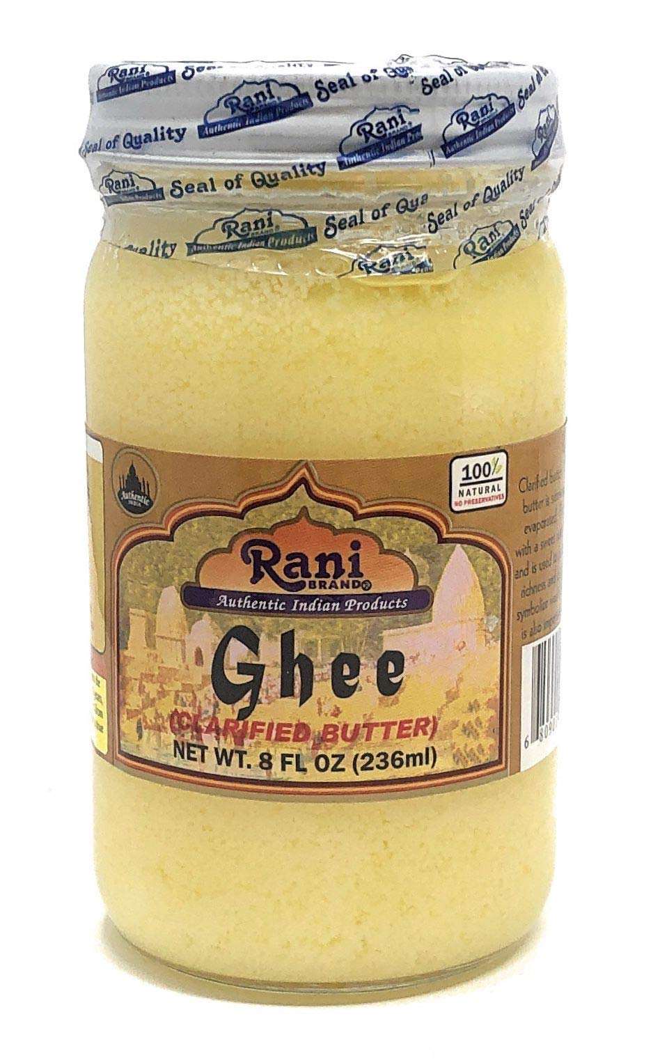 Rani Ghee Pure & Natural from Grass Fed Cows (Clarified Butter) 8oz (227g) ~ Glass Jar | Paleo Friendly | Keto Friendly | Gluten Free | Product of USA