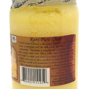 Rani Ghee Pure & Natural from Grass Fed Cows (Clarified Butter) 8oz (227g) ~ Glass Jar | Paleo Friendly | Keto Friendly | Gluten Free | Product of USA