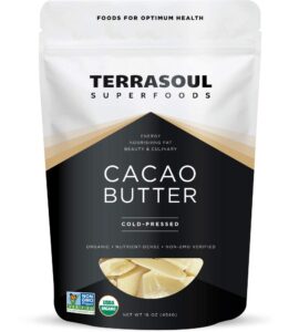 terrasoul superfoods organic cacao butter, 1 lb - raw | keto | vegan | unrefined