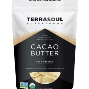 Terrasoul Superfoods Organic Cacao Butter, 1 Lb - Raw | Keto | Vegan | Unrefined