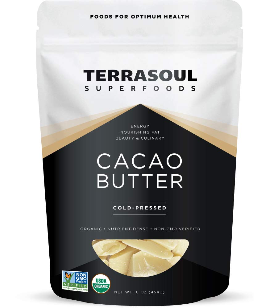 Terrasoul Superfoods Organic Cacao Butter, 1 Lb - Raw | Keto | Vegan | Unrefined