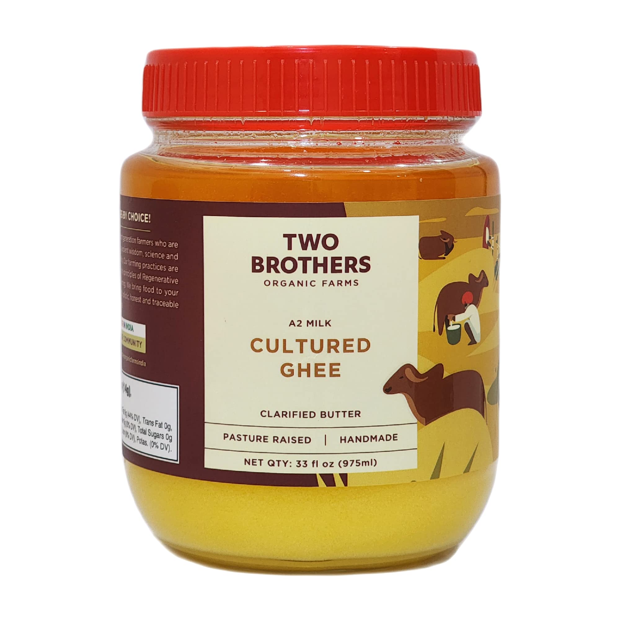 TWO BROTHERS ORGANIC FARMS Amorearth A2 Cultured Ghee, Desi Gir Cow 1000 ml