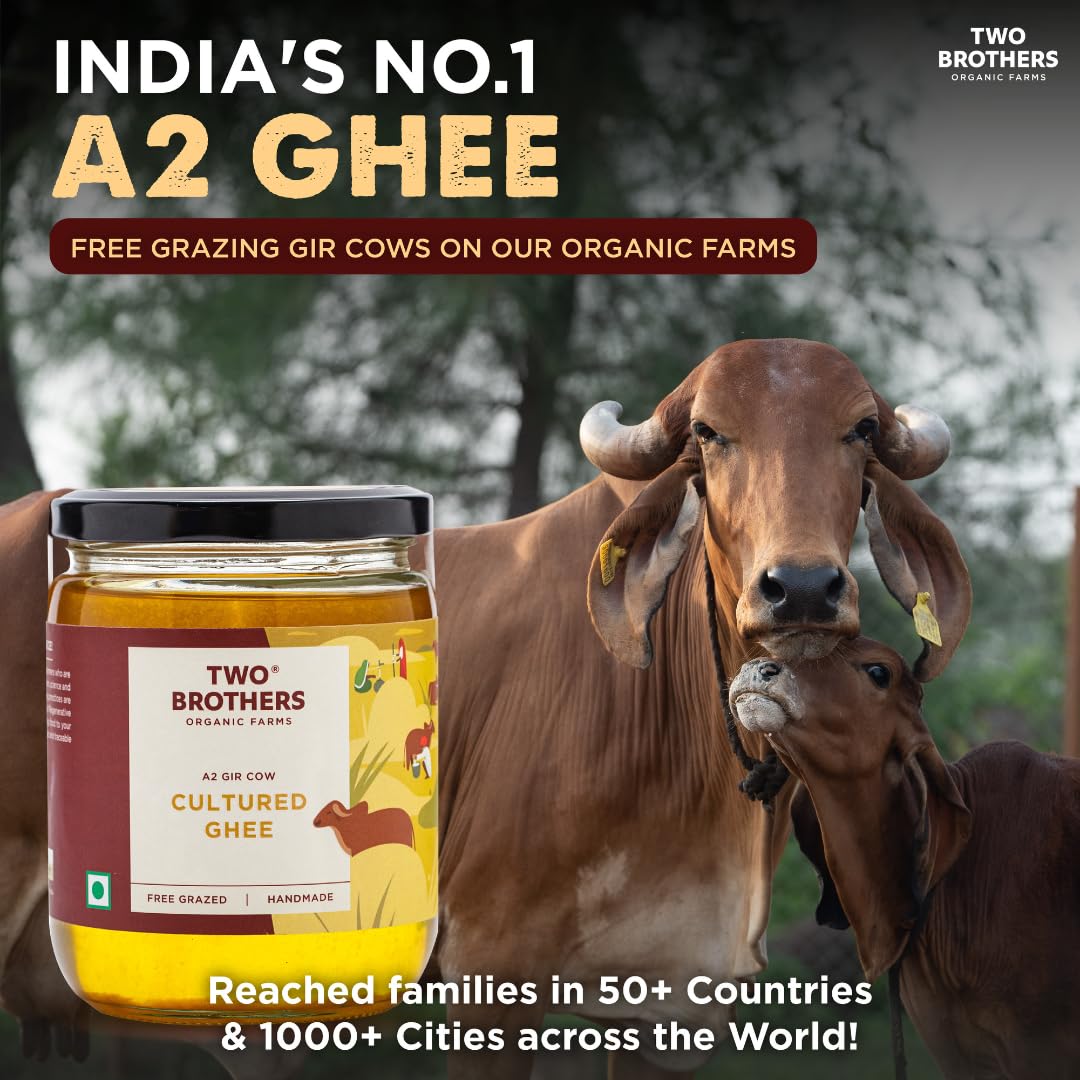 TWO BROTHERS ORGANIC FARMS Amorearth A2 Cultured Ghee, Desi Gir Cow 1000 ml