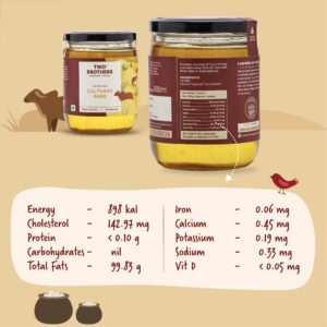 TWO BROTHERS ORGANIC FARMS Amorearth A2 Cultured Ghee, Desi Gir Cow 1000 ml