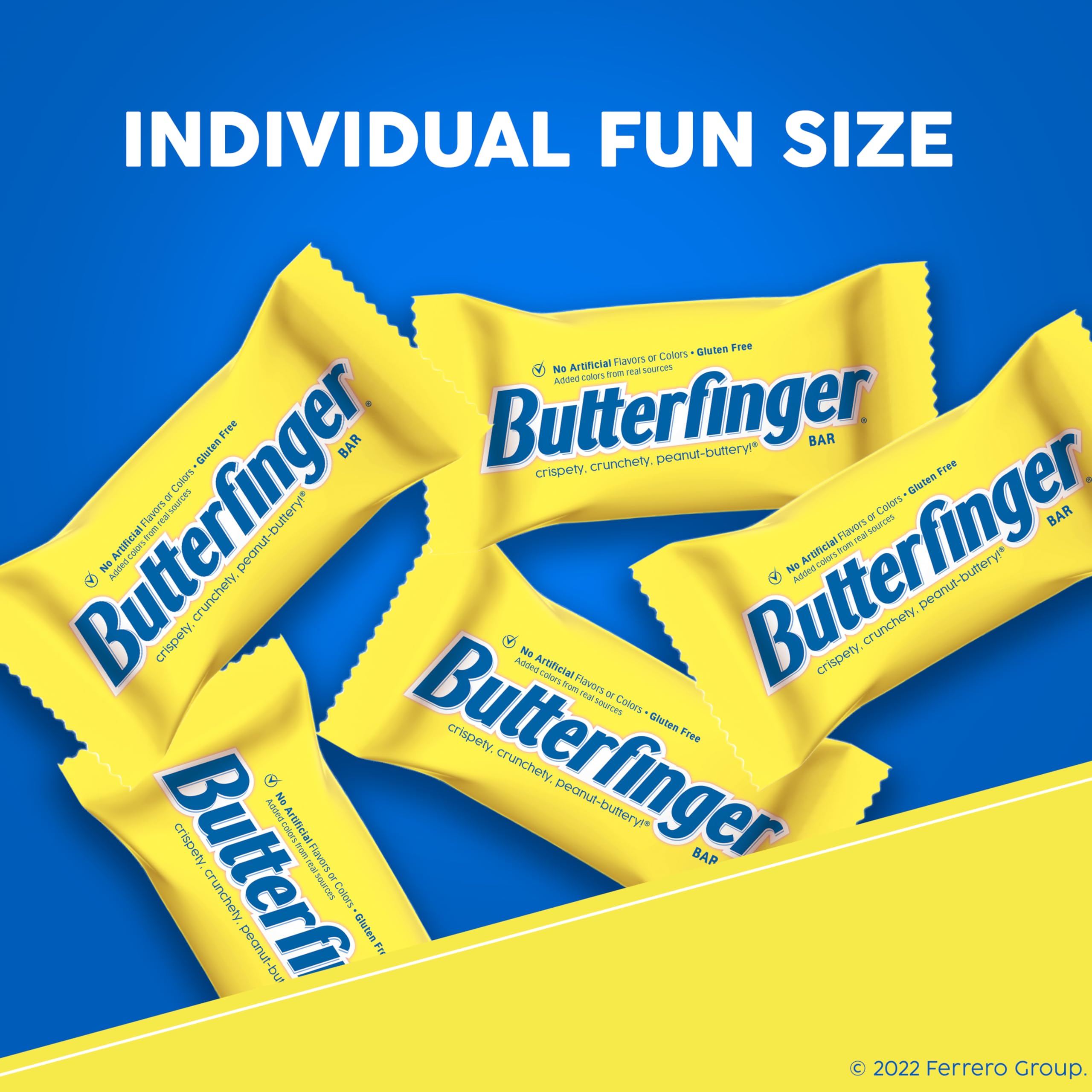 Butterfinger, Chocolatey, Peanut-Buttery, Fun Size Individually Wrapped Candy Bars, 10.2 oz each, Bulk 6 Pack