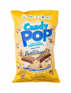 candy pop candy coated popcorn made with nestle butterfinger