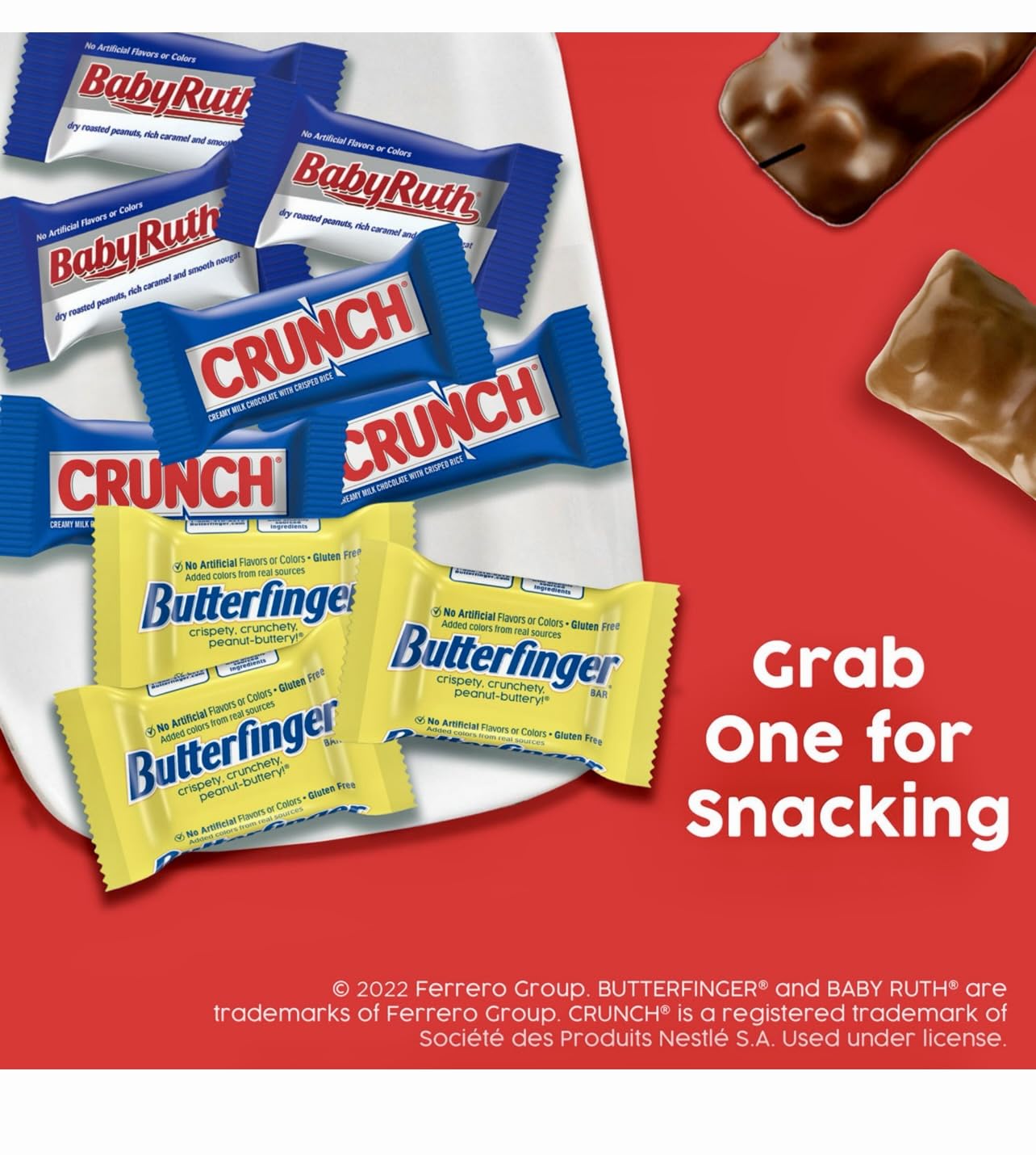 Butterfinger, CRUNCH and Baby Ruth, Mini Size Bars (200 ct) + XALEZ TM Gift Box