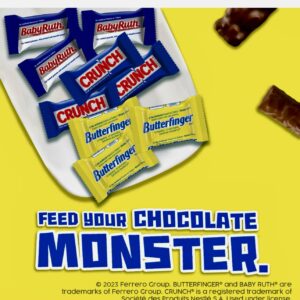 Butterfinger, CRUNCH and Baby Ruth, Mini Size Bars (200 ct) + XALEZ TM Gift Box