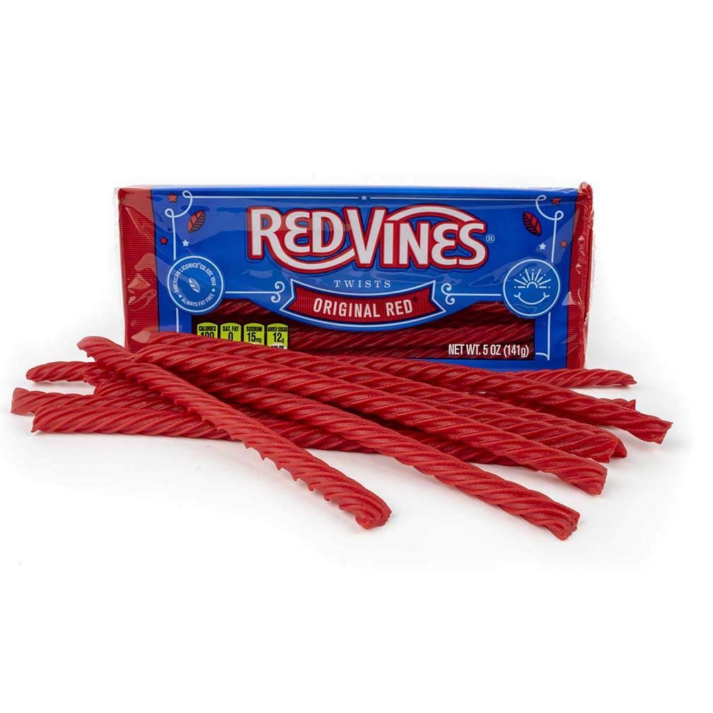 Red Vines Licorice Twists, Original Red Flavor, Soft & Chewy Candy, 5oz Tray (24 Pack)