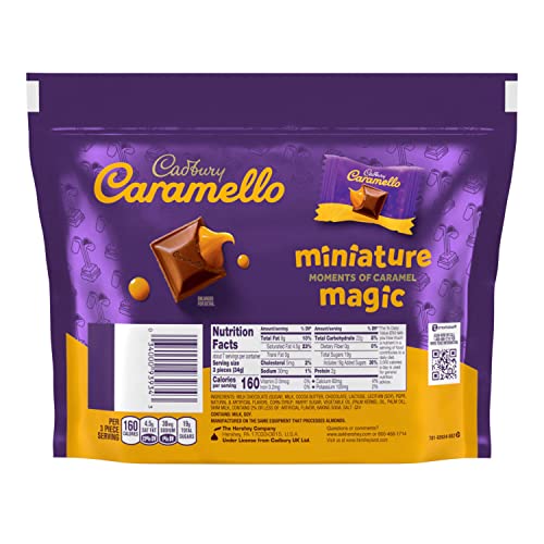 CADBURY CARAMELLO Miniatures Milk Chocolate Caramel, Easter Candy Share Pack, 8 oz