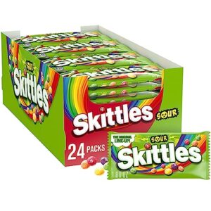 skittles sour summer chewy candy bulk assortment, 1.8 ounce (pack of 24)