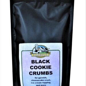 Bakerdale Black Cookie Crumbs Chocolate Dirt for Crust, Garnish, and Toppings, 20 ounce pouch