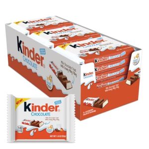 kinder chocolate, 18 four count packs, milk chocolate bar with creamy milky filling, individually wrapped candy, 1.8 oz each