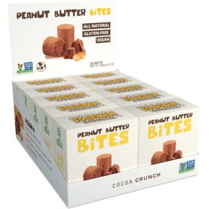 PASOKIN | Cocoa Crunch Natural Peanut Butter Bites | Kosher, Gluten Free, Vegan, Protein Snack | Crunchy and Creamy | Chocolate Pacoca Made in USA, 0.5 oz bites [20 count]