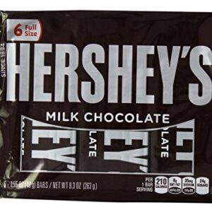 HERSHEY'S Milk Chocolate Candy, Individually Wrapped, 1.55 oz Bars (6 Count)