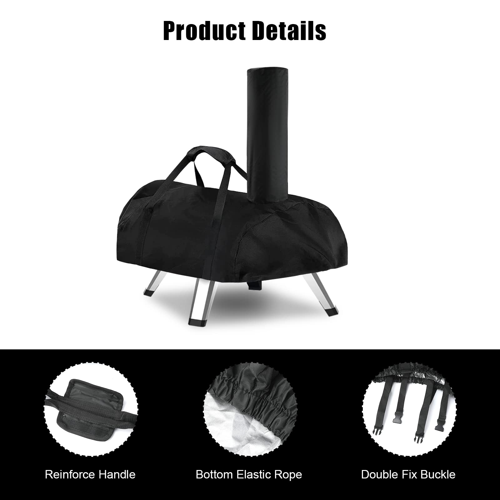 Ooni Karu 16 Pizza Oven Cover Bag, Durable Waterproof Multi-Fuel Pizza Oven Cover for Outdoor Accessories Compatible with Ooni Karu 16 Pizza Oven (Black)