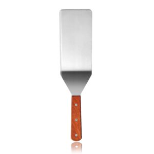 New Star Foodservice 36350 Wood Handle Extra Large Grill Turner/Spatula with Cutting Edge and 4-Inch Wide Blade, 16-Inch