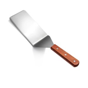 New Star Foodservice 36350 Wood Handle Extra Large Grill Turner/Spatula with Cutting Edge and 4-Inch Wide Blade, 16-Inch