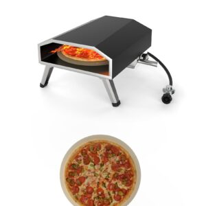 RIEDHOFF 16" Gas Outdoor Pizza Oven, [Automatic Rotating] [Foldable Legs] Portable Pizza Maker, 1000°F 8000W [Quickly Bake] [Stainless Steel] Rotatable Pizza Grill for Outdoor Cooking Camping