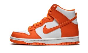 nike youth dunk high gs syracuse, white/orange blaze/white, 7y