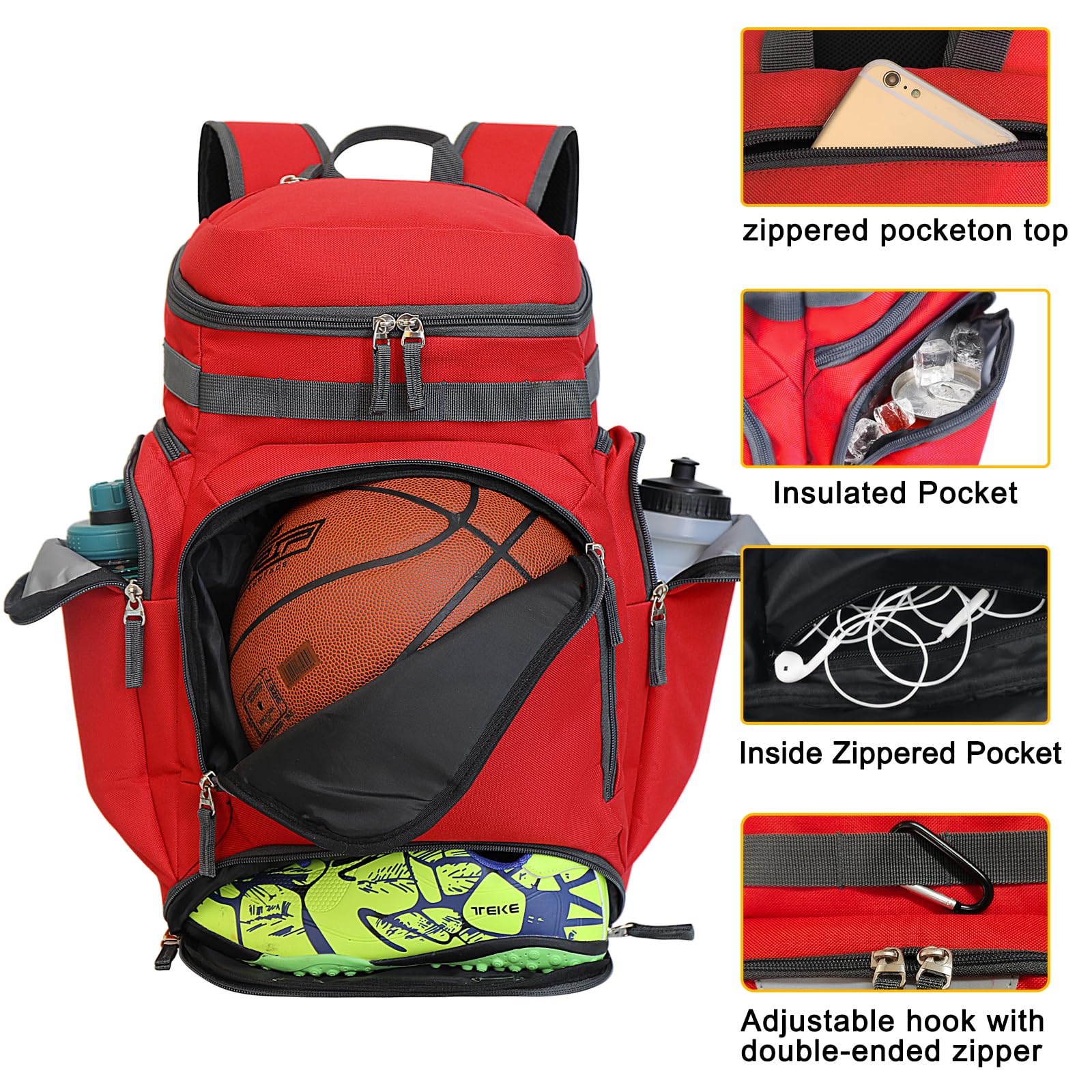 Goloni Basketball Backpack,Basketball bag with Ball Compartment & Shoe Compartment,Gym Backpack for Men,Basketball Bag Backpack Fit Soccer,Volleyball,Basketball