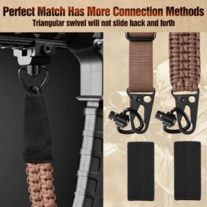 VVAAGG 2 Point QD Sling Adjustable 550 Paracord Sling with Metal Hook and QD Sling Swivels for Hunting (Tan)