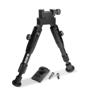 bztac foldable picatinny rail rifle bipod with sling swivel stud adaptor, adjustable height 6.2-6.7 inches shooting rest stick with 2 pcs sling swivel screw studs, hunting shooting accessories