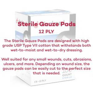 Dealmed Sterile Gauze Pads – 100 Count, 2’’ x 2’’ Disposable and Individually Wrapped Gauze Pads, Wound Care Product for First Aid Kit and Medical Facilities