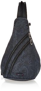 sakroots women's on the go sling backpack in nylon eco twill, black spirit desert 2