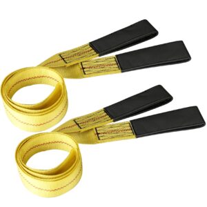 big-autoparts 2pcs 2 inch by 6 feet lifting strap 3000 lbs load capacity and 9000 lbs breaking strength eye-eye web sling